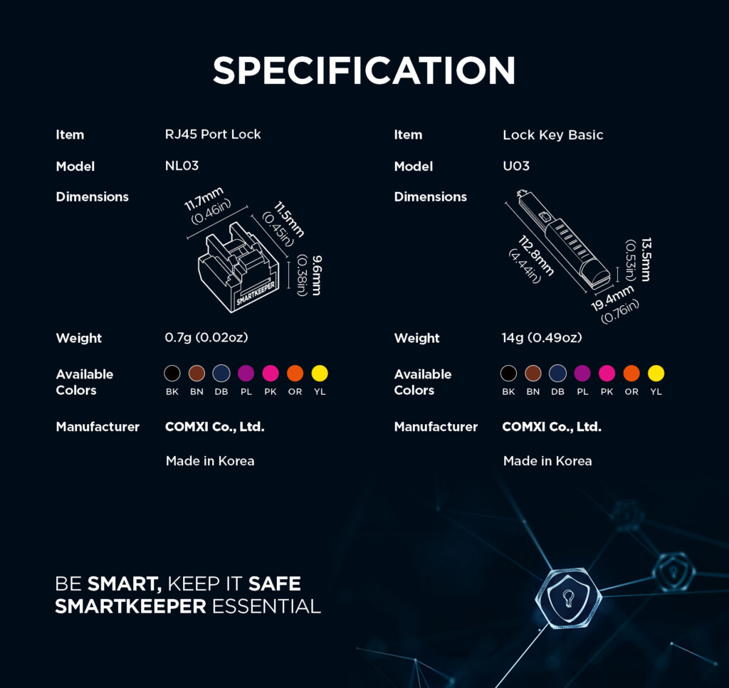Smart Keeper RJ45 Port Locks with Key | SmartKeeper