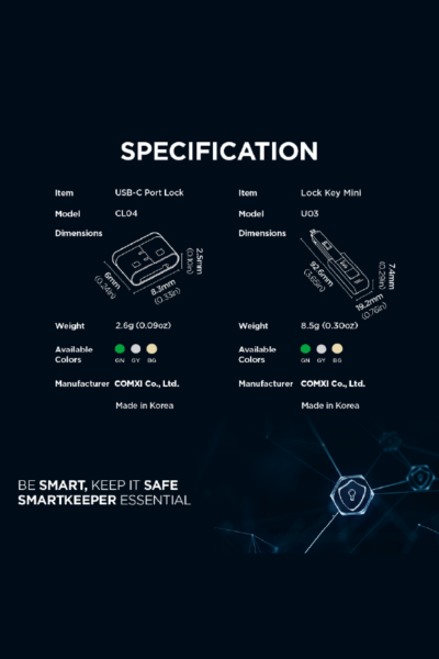Smart Keeper USB?C Port Locks with Key | SmartKeeper